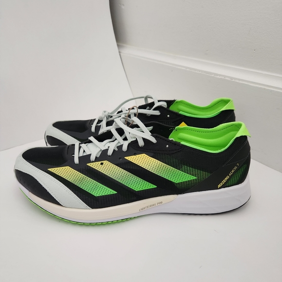 adidas | Shoes | Adidas Adizero Adios 7 Running Shoes Black Solar Green ...